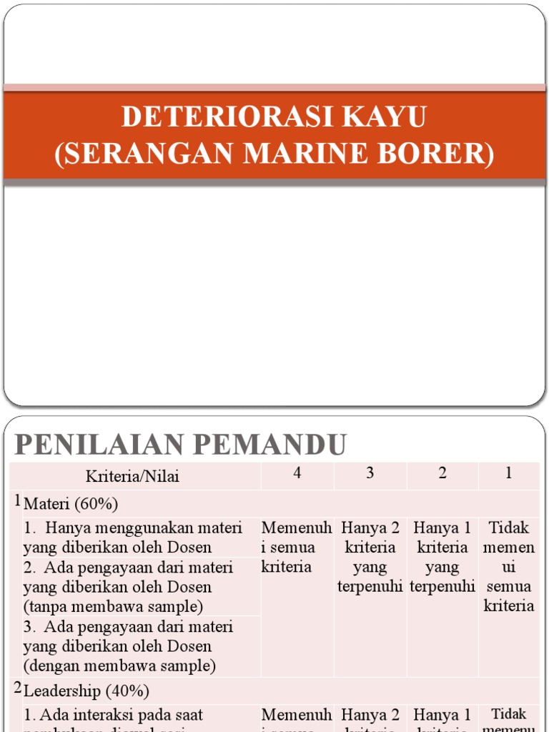 Deteriorasi Kayu oleh Marine Borer | PDF