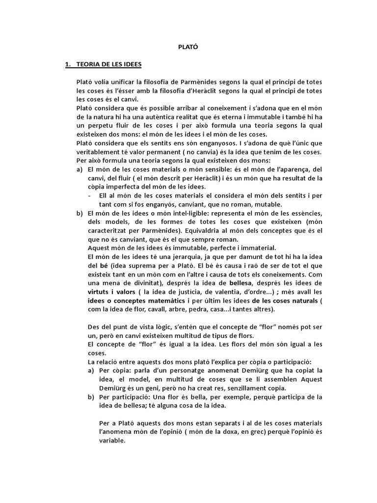 Apunts de Plató | PDF