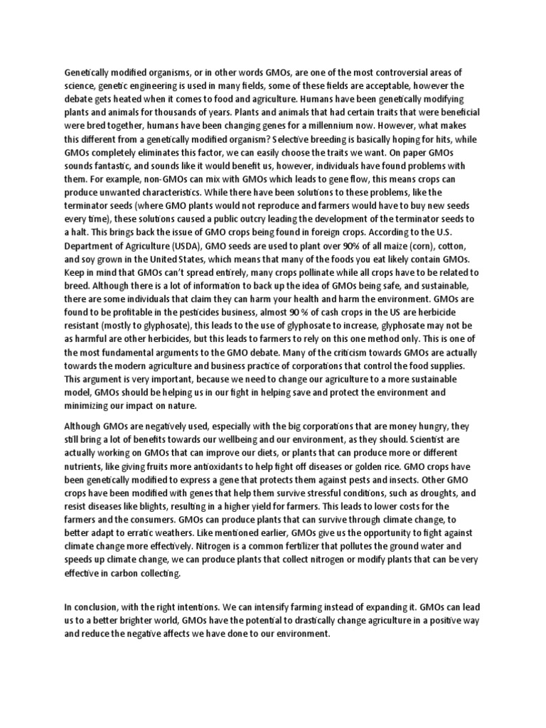 Gmo Script | PDF | Genetically Modified Organism | Agriculture