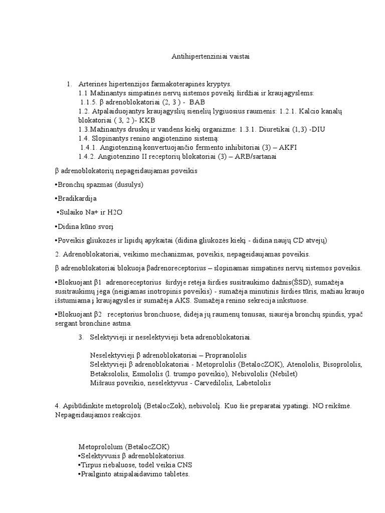 Anthipertenziniai Vaistai | PDF