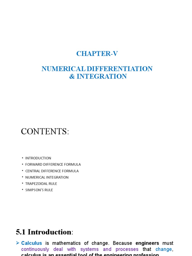 Chapter 5 Numerical Differentiation and Integration | PDF | Finite Difference | Integral