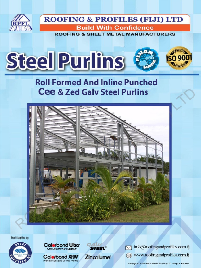 RPFL Purlin CEE & ZED Manual March 2018 | PDF | Bending | Screw