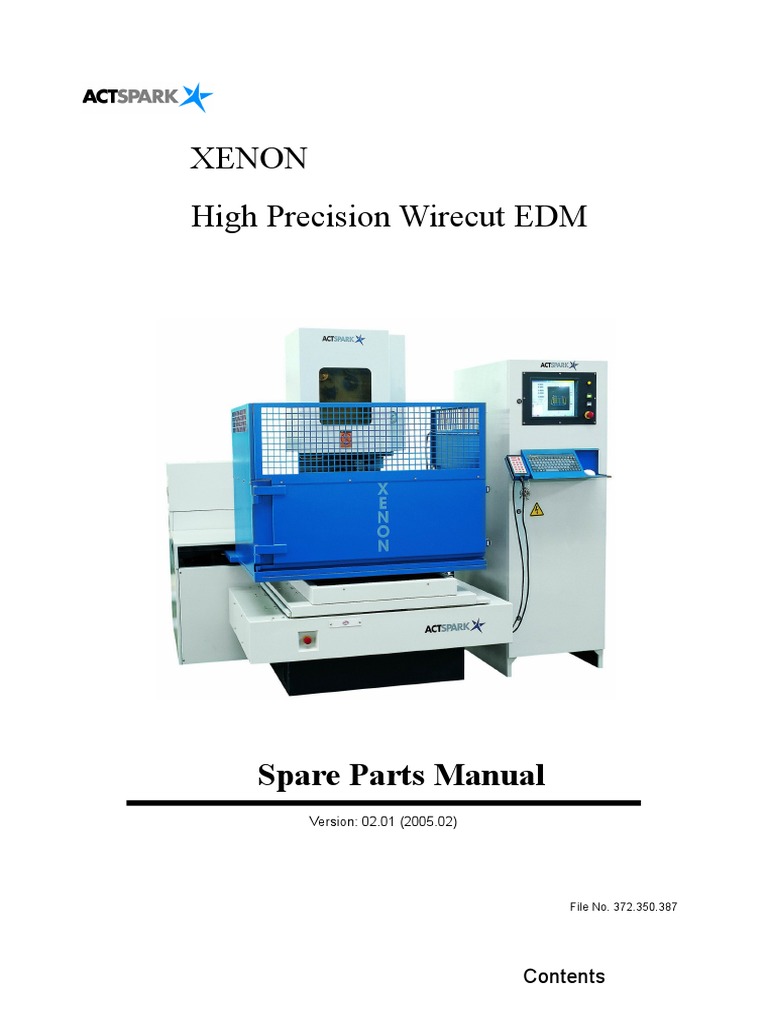 Xenon EDM Spare Parts Manual | PDF | Electric Motor | Electrical Connector