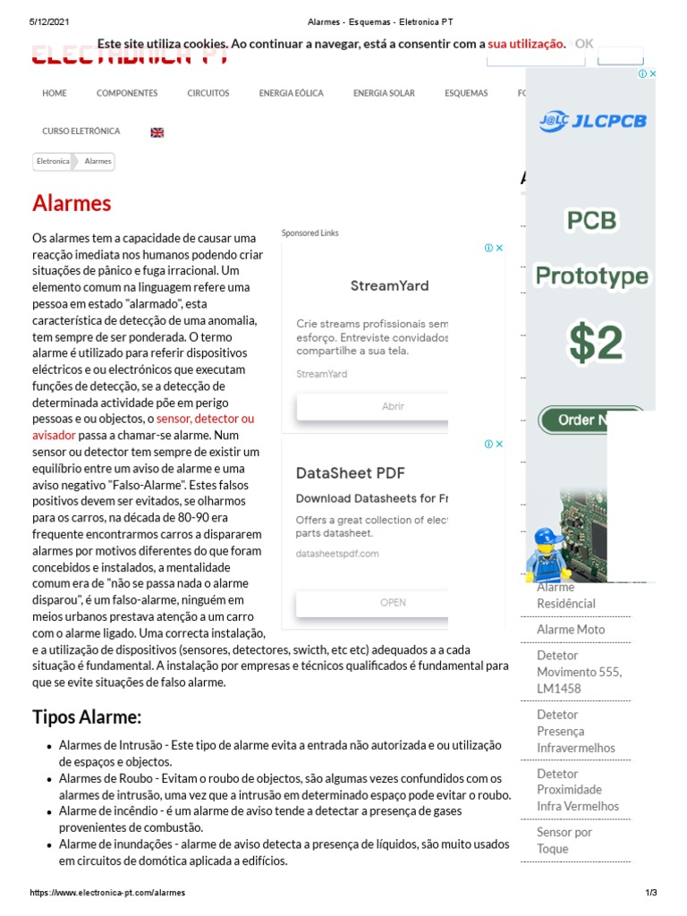 Alarmes - Esquemas - Eletronica PT | PDF | Eletrônicos