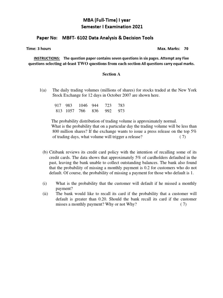 6102 - 2021 - Data Analysis Decision Tools | PDF | Statistical ...