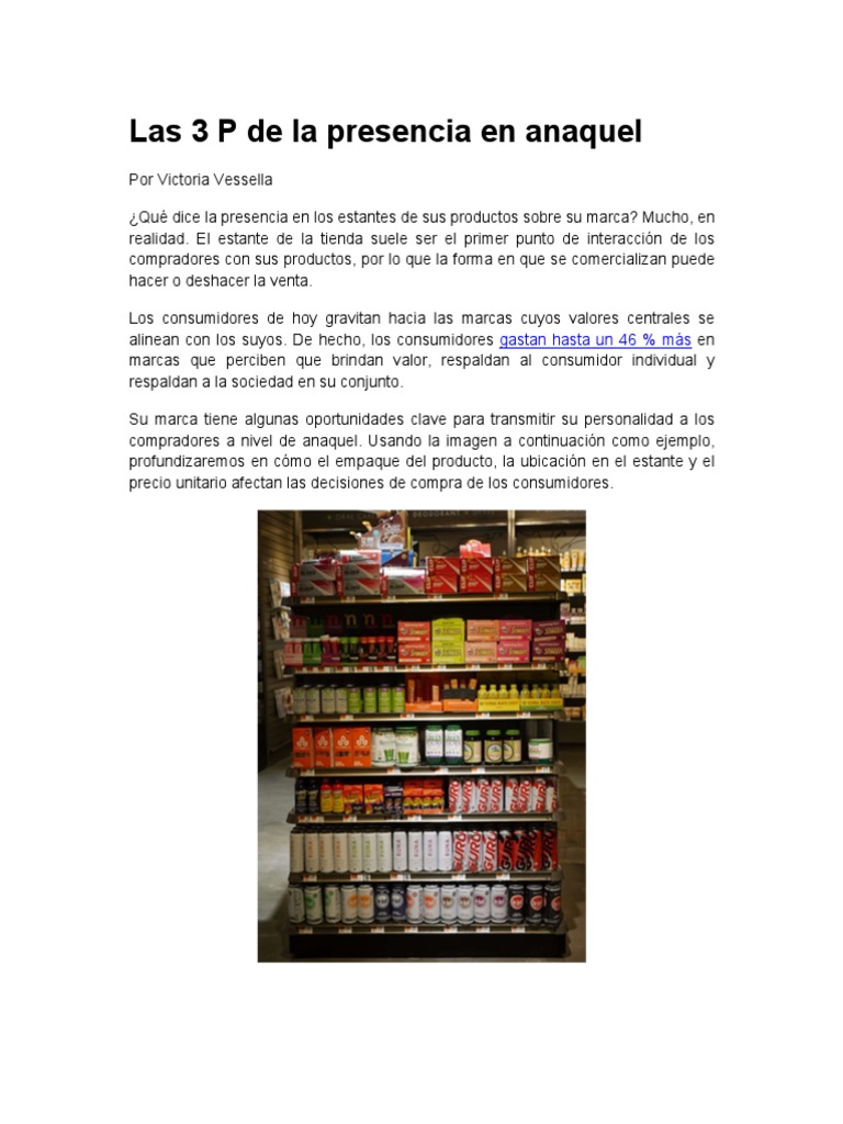 Las 3 P de La Presencia en Anaquel | PDF | Marca | Los consumidores