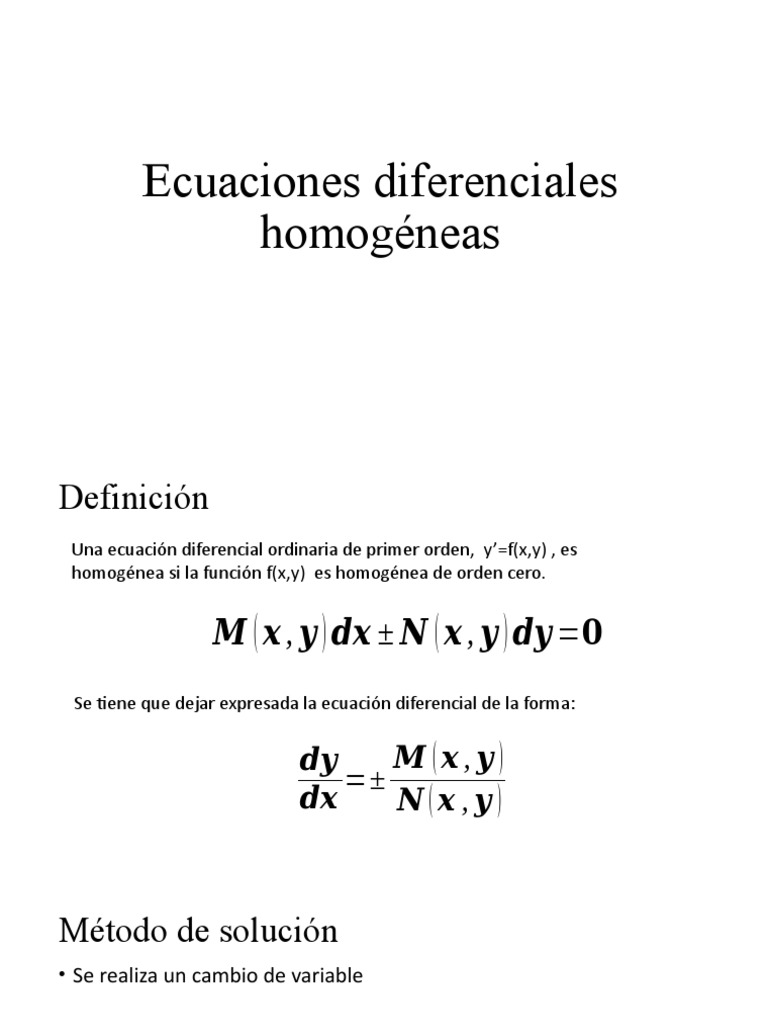 Ecuaciones Diferenciales Homogéneas | PDF | Ecuaciones | Ecuaciones diferenciales