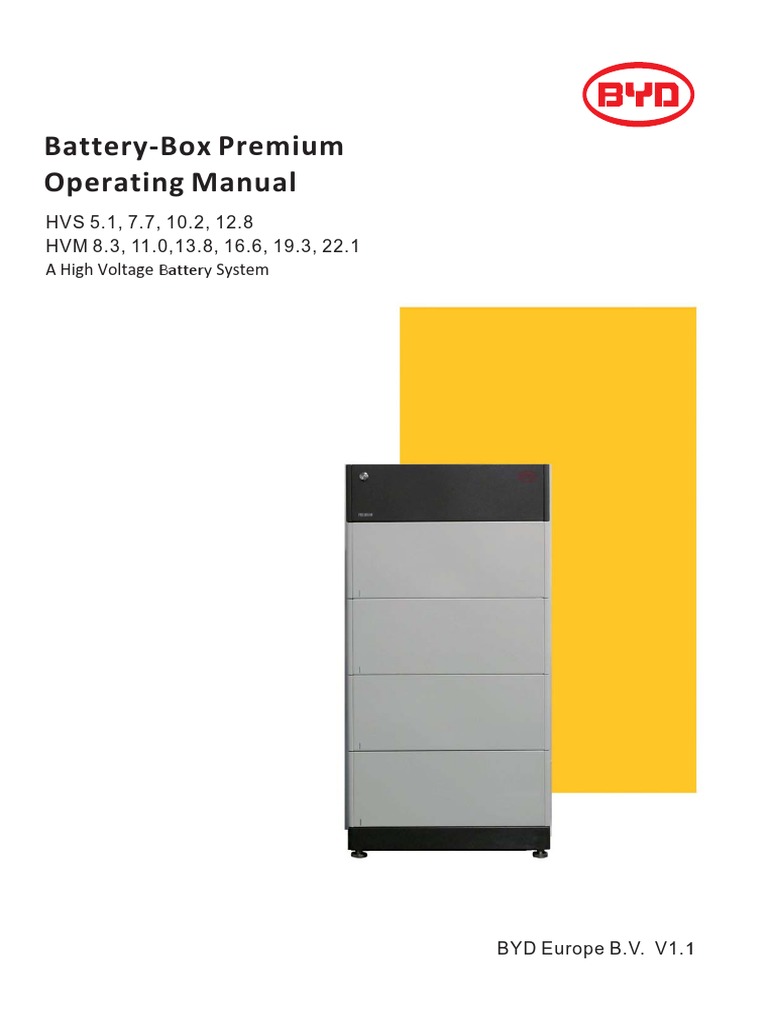 Battery Box Premium Operating Manual HVS HVM V1 1 | PDF | Electrical ...