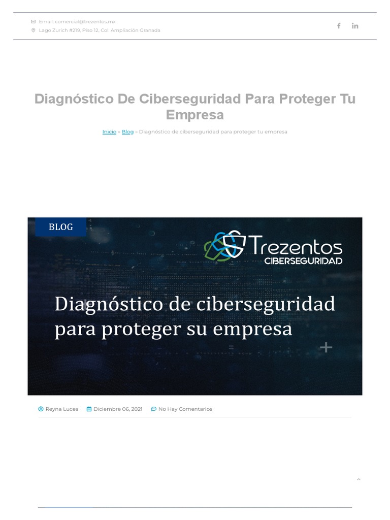 Diagnóstico de Ciberseguridad para Proteger Tu Empresa - Trezentos | PDF | La seguridad ...