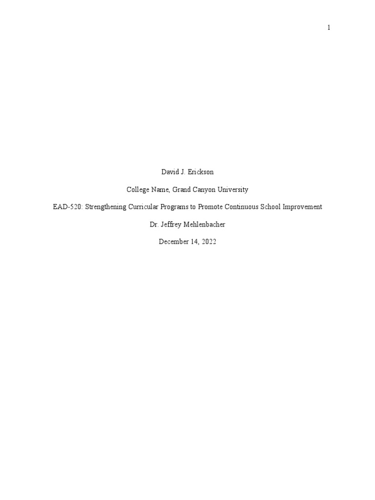 Erickson D | PDF | Lesson Plan | Teachers