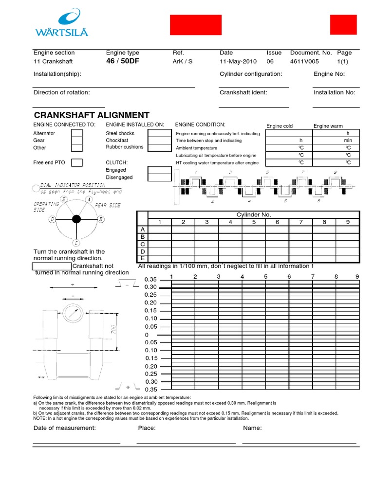 4611V005 - 06gb Crankshaft Alignment 46 50DF | PDF | Engines | Rotating ...