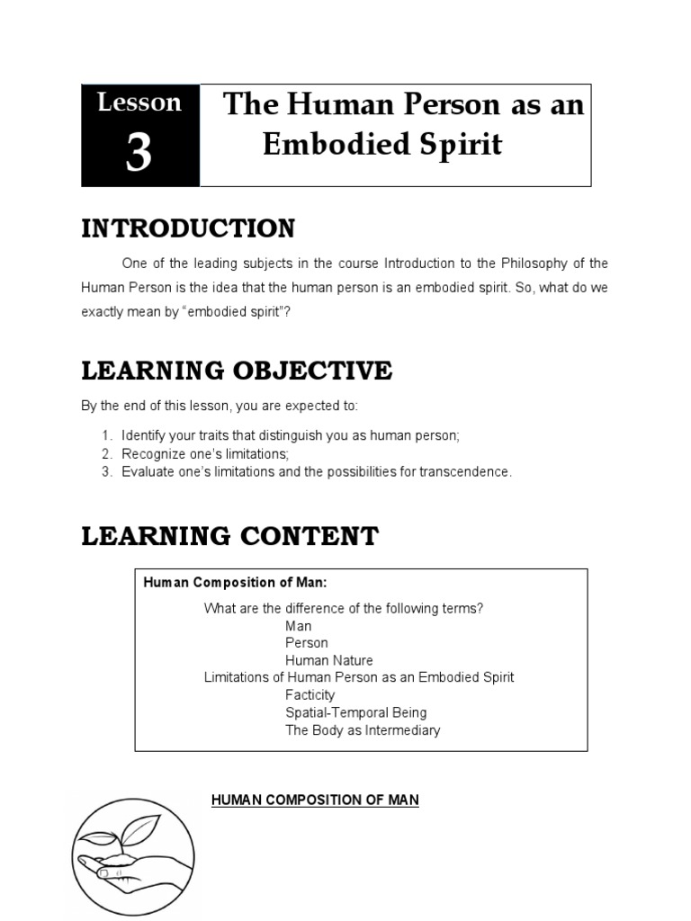 Lesson-3 | PDF | Human | Transcendence (Philosophy)