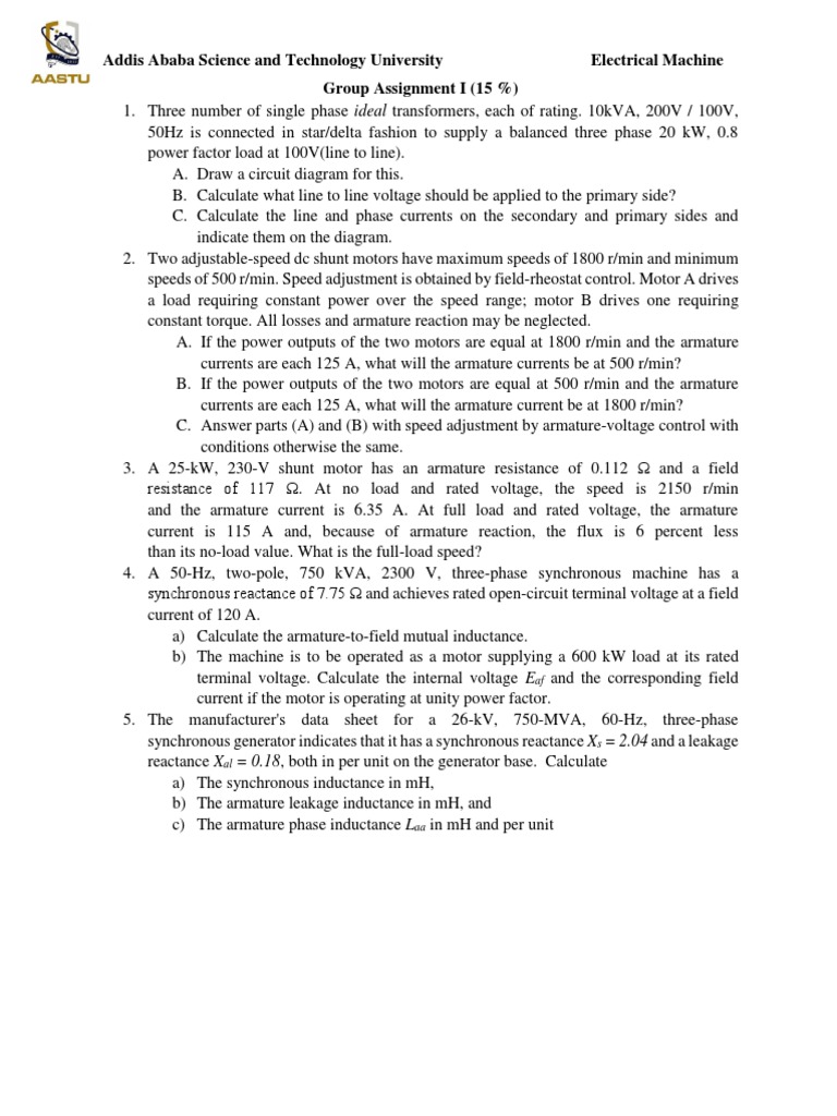 Group Assignment | PDF | Electric Motor | Inductance
