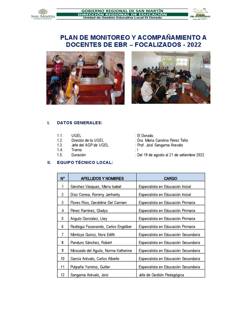 Plan de Monitoreo - Simon | PDF | Maestros | Método de enseñanza