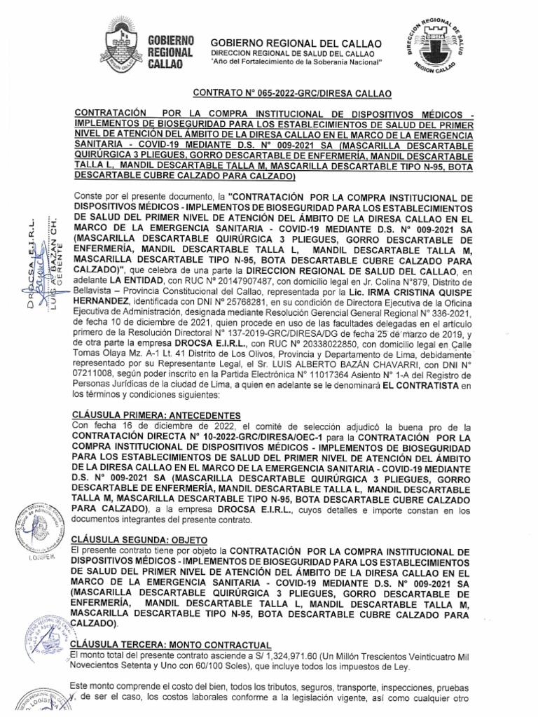 Contrato N°065-2022 | PDF
