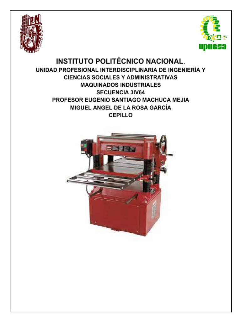 CEPILLO | PDF | Mecanizado | Procesos industriales
