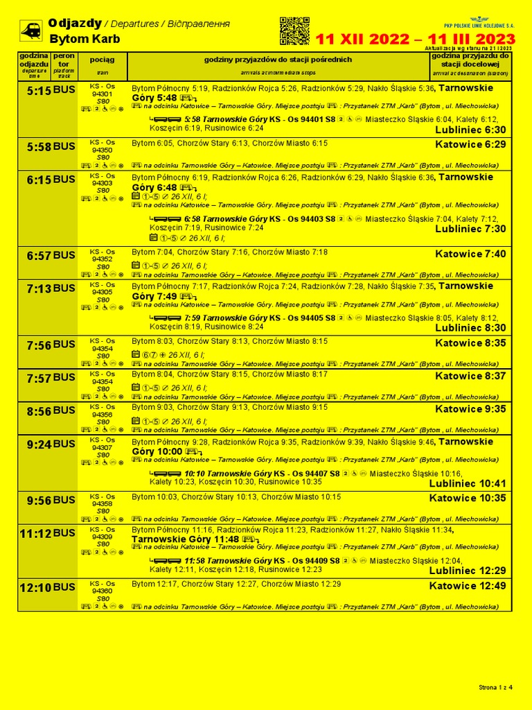 Plakat 2023 BYTOM KARB Odjazdy Wazny 20221211-20230311 PL 202301242153 ...
