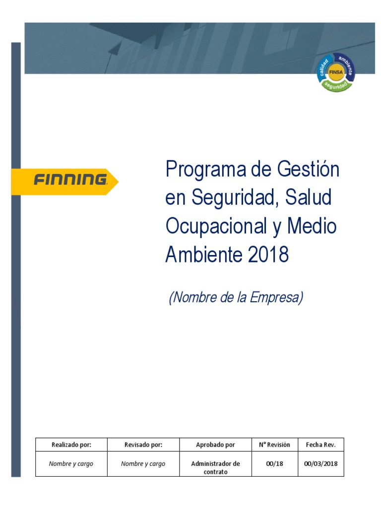 Programa de Gestión SHEQ 2018 | PDF | Seguridad y salud ocupacional | Valores