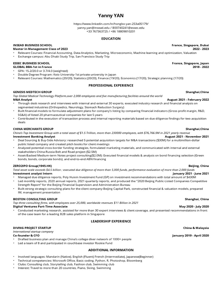 Yanny YAN: Education | PDF