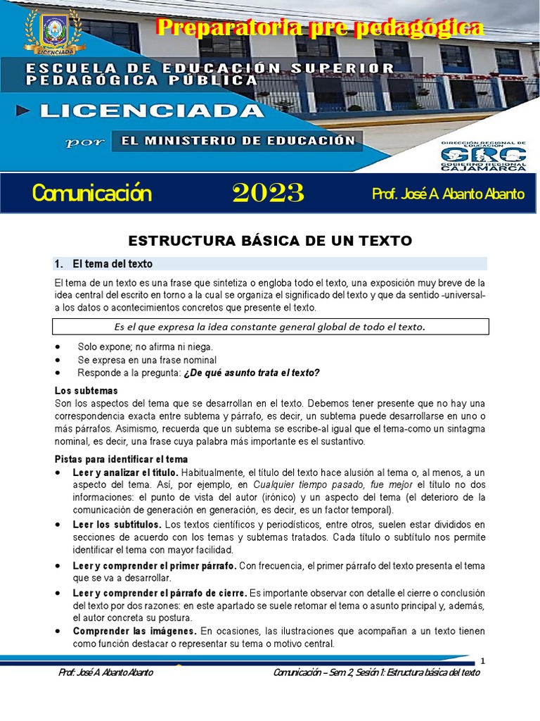 Semana 2 - s1 Estructura Básica Del Texto | PDF | Enfermedad de ...