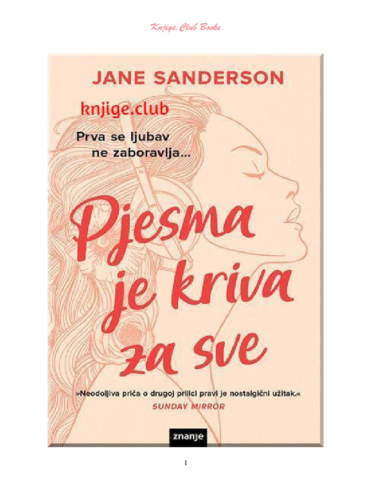 Jane Sanderson - Pjesma Je Kriva Za Sve | PDF