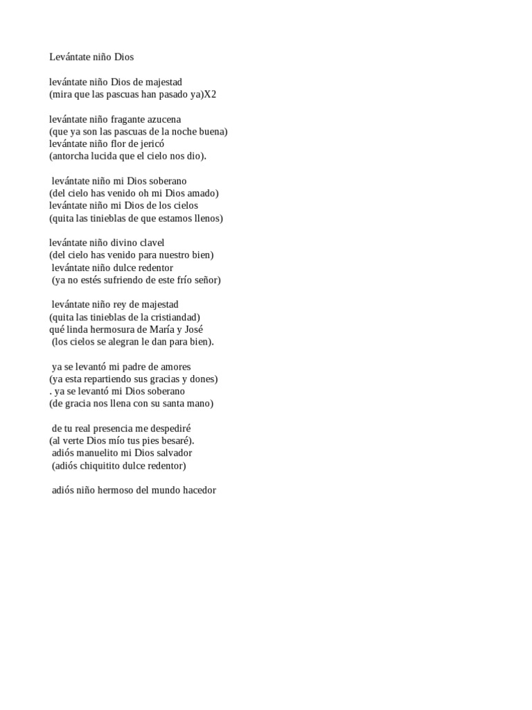 Levántate Niño Dios | PDF