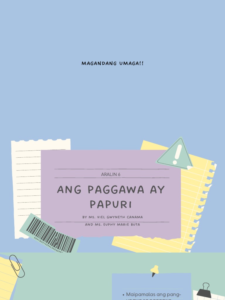 Ang Paggawa Ay Papuri | PDF