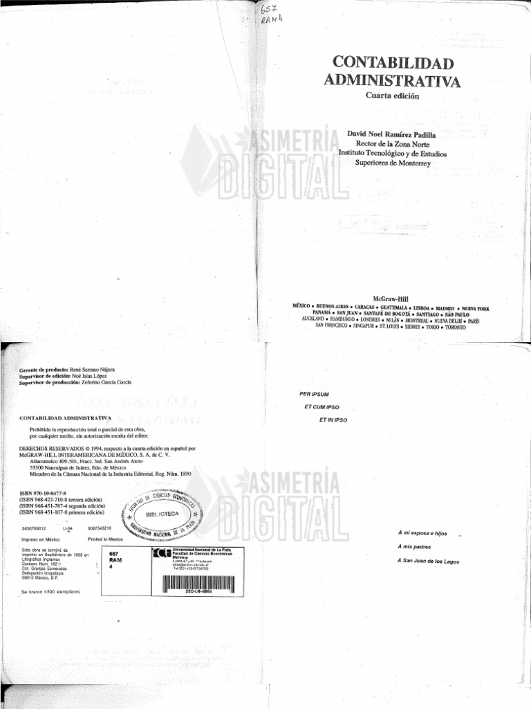 Contabilidad Administrativa - David Noel y Ramírez Padilla | PDF
