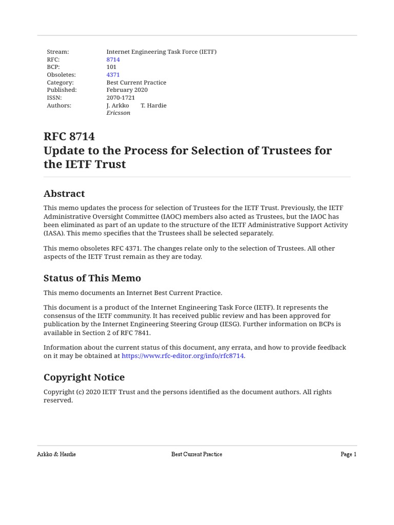 RFC 8714 | PDF | Internet Architecture | Internet Standards