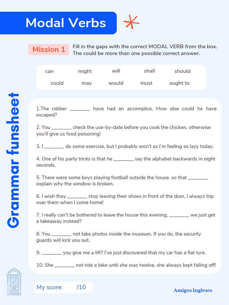 Modal Verbs Funsheet | PDF