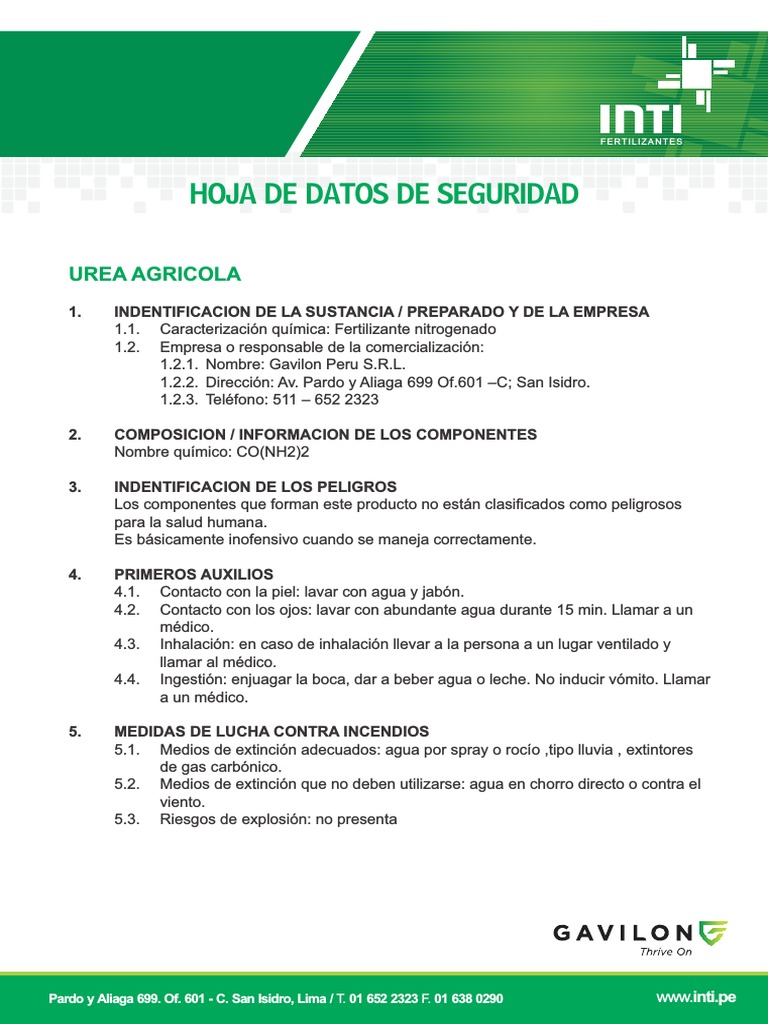 MSDS Beta-401 Urea - Gavilon | PDF