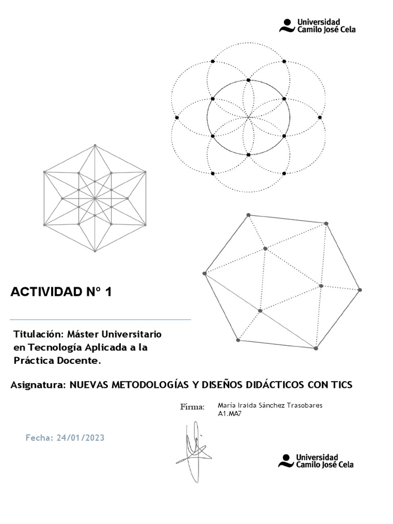 Nuevas Metodologías y Diseños Didácticos Con Tics Actividad - 1 - Sánchez - Trasobares - María ...