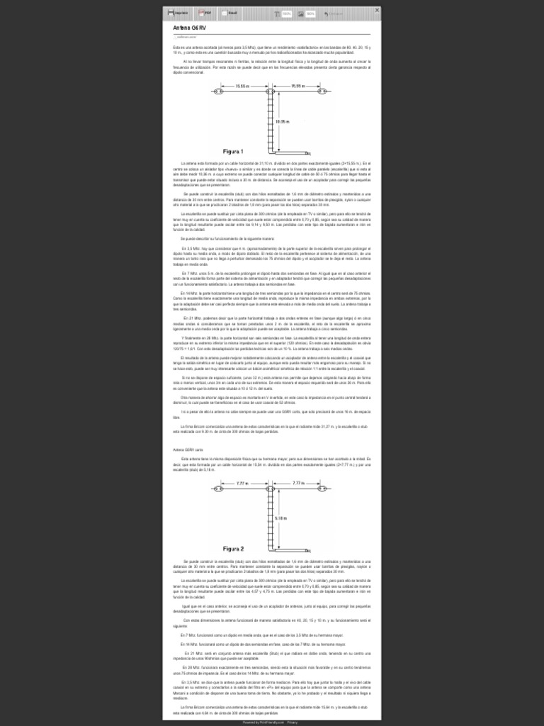 Antena G5RV | PDF | Antena (Radio) | Olas
