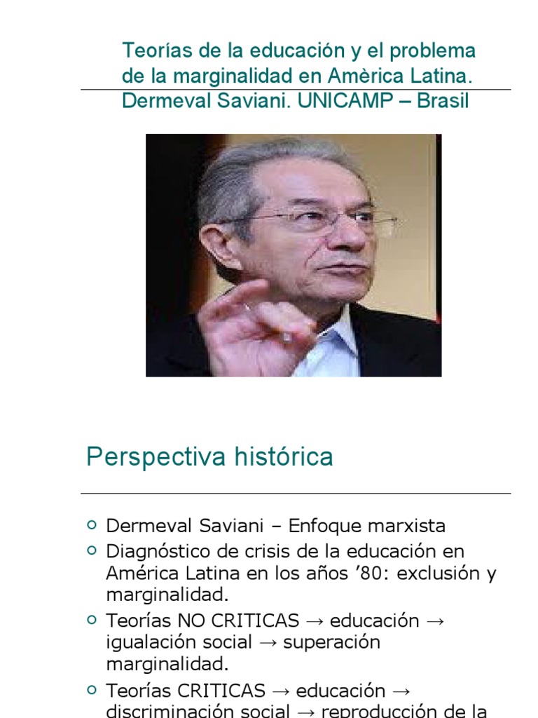 2021 SAVIANI Teorías de La Marginalidad en América Latina | PDF ...