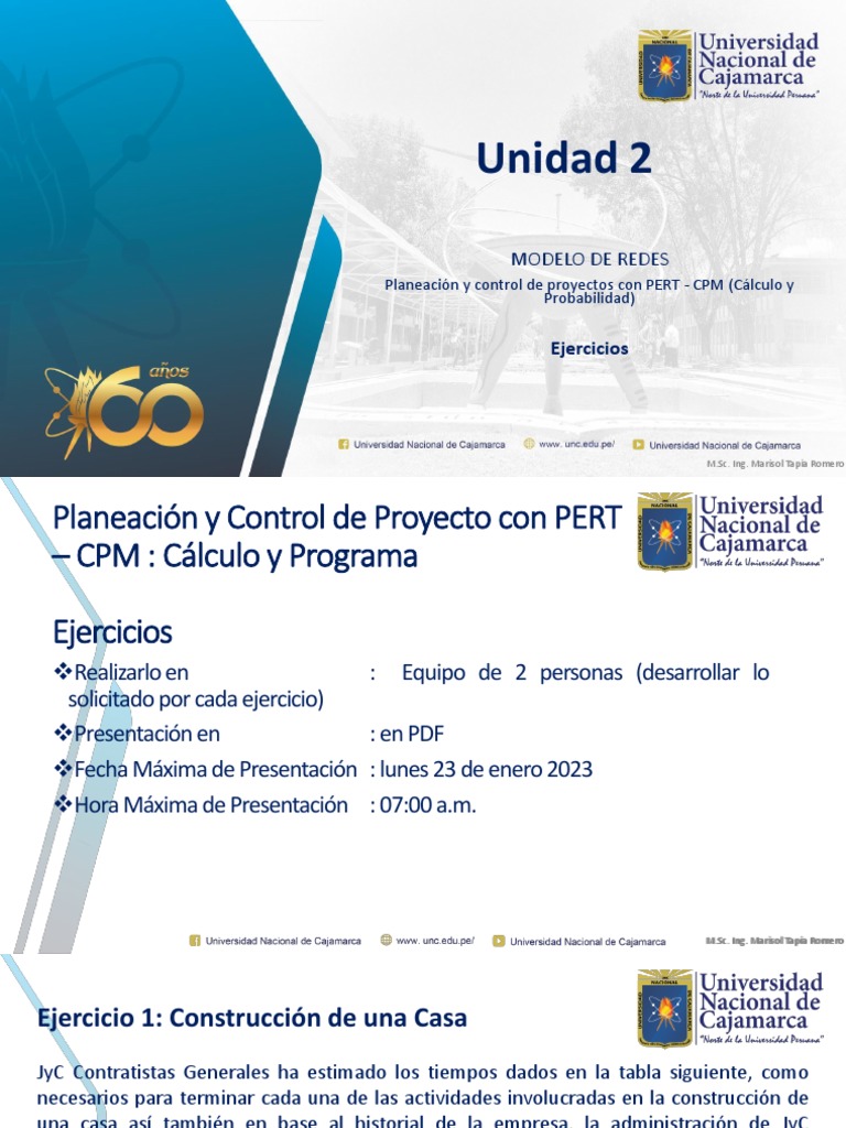 TAREA - EJERCICIOS - PLANEACIÓN Y CONTROL DE PROYECTO CON PERT - CPM - CÁLCULO Y PRObabilidad ...