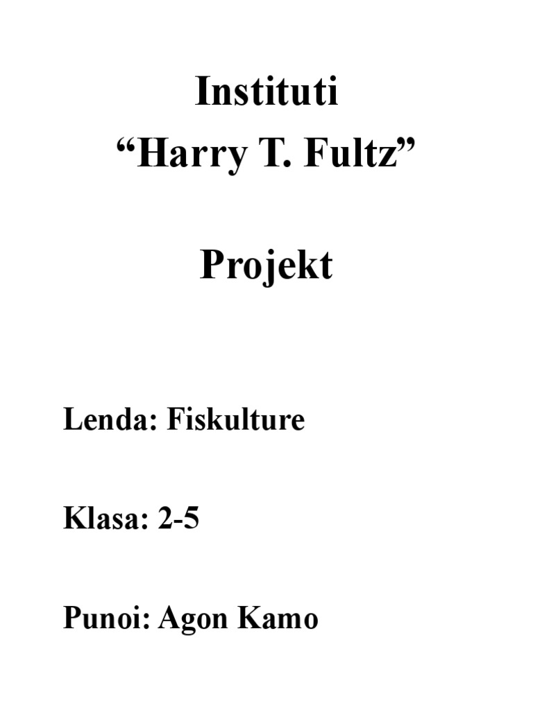 Projekt Fiskulture | PDF