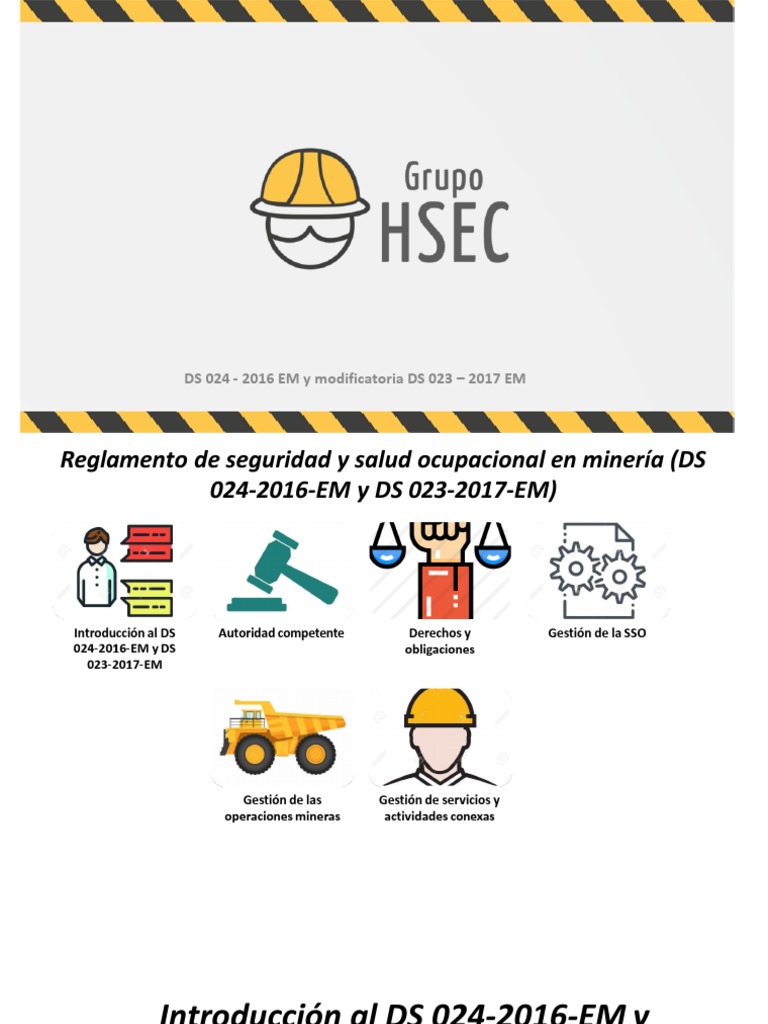 Reglamento de SSO: DS 024 y DS 023 | PDF | Minería | Seguridad y salud ocupacional