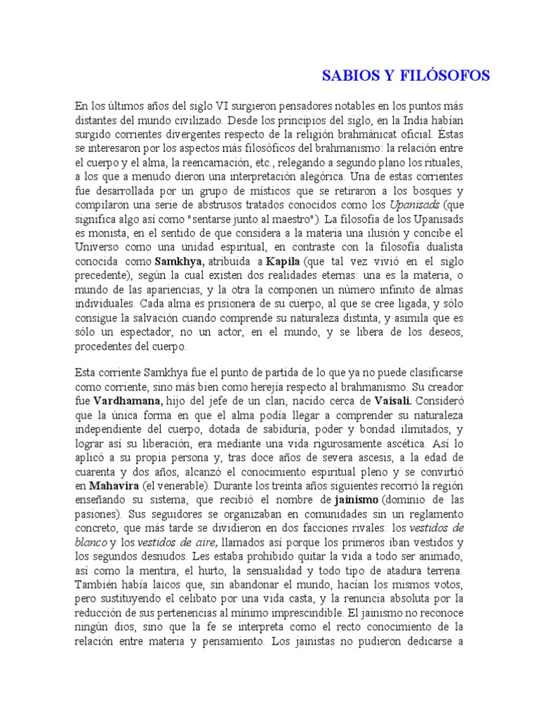 SABIOS Y FILÓSOFOS | PDF | Gautama Buddha | Reencarnación