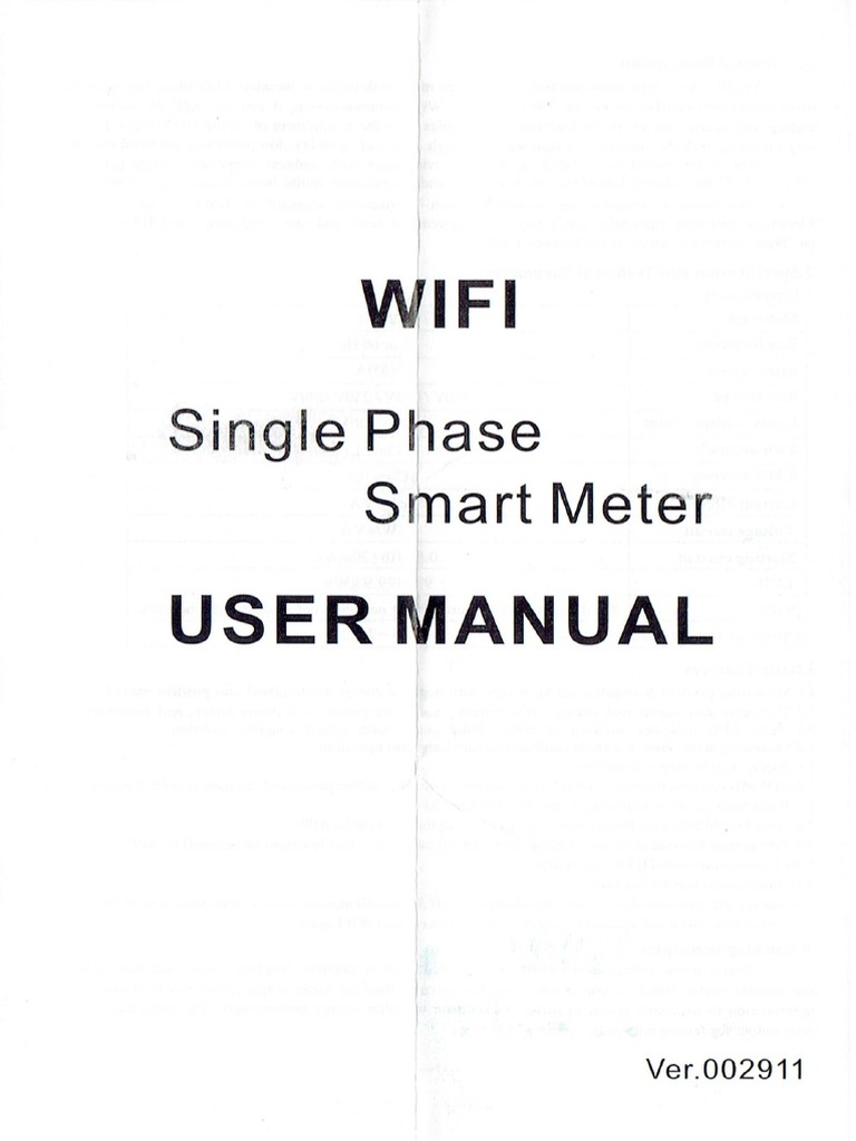 Manual Smart Meter Single Phase | PDF