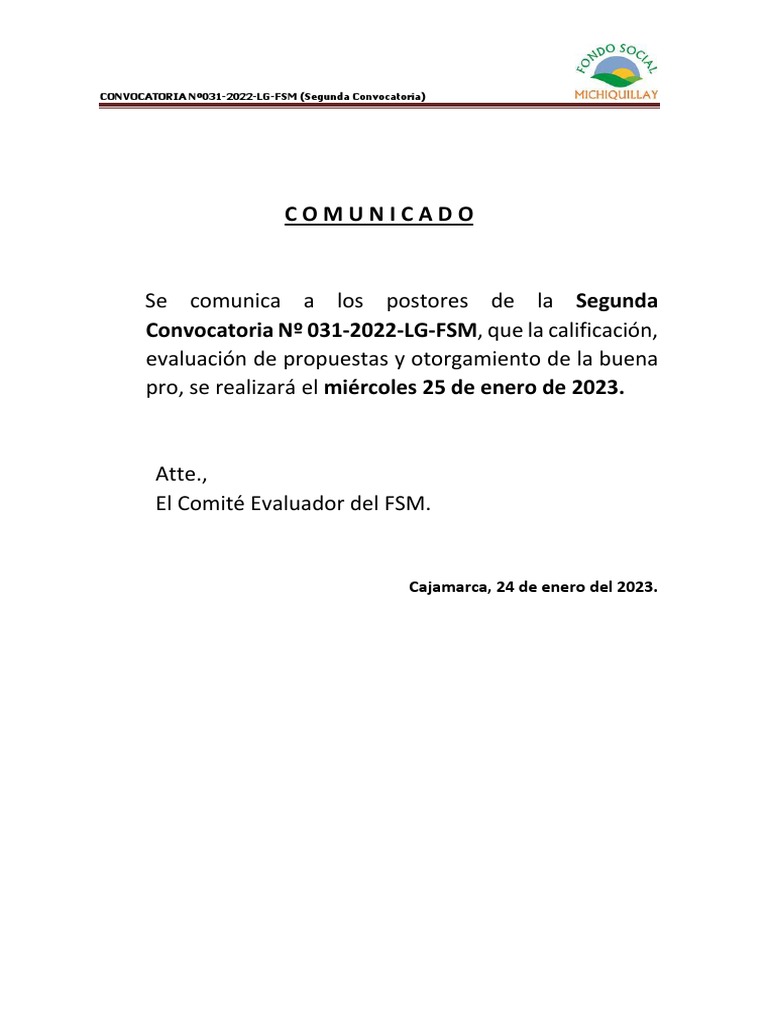 Comunicado | PDF