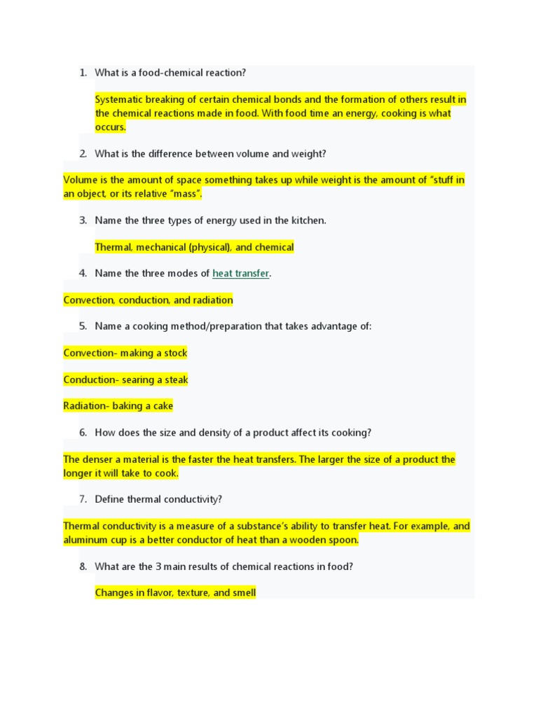 Culinary Science Topic 1 | PDF