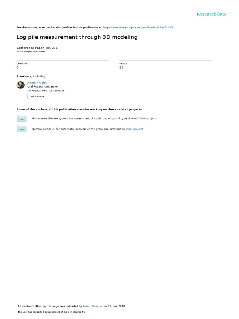 Log Pile Measurement Through 3D Modeling: Recovering Spatial Structure from Photographic Images ...