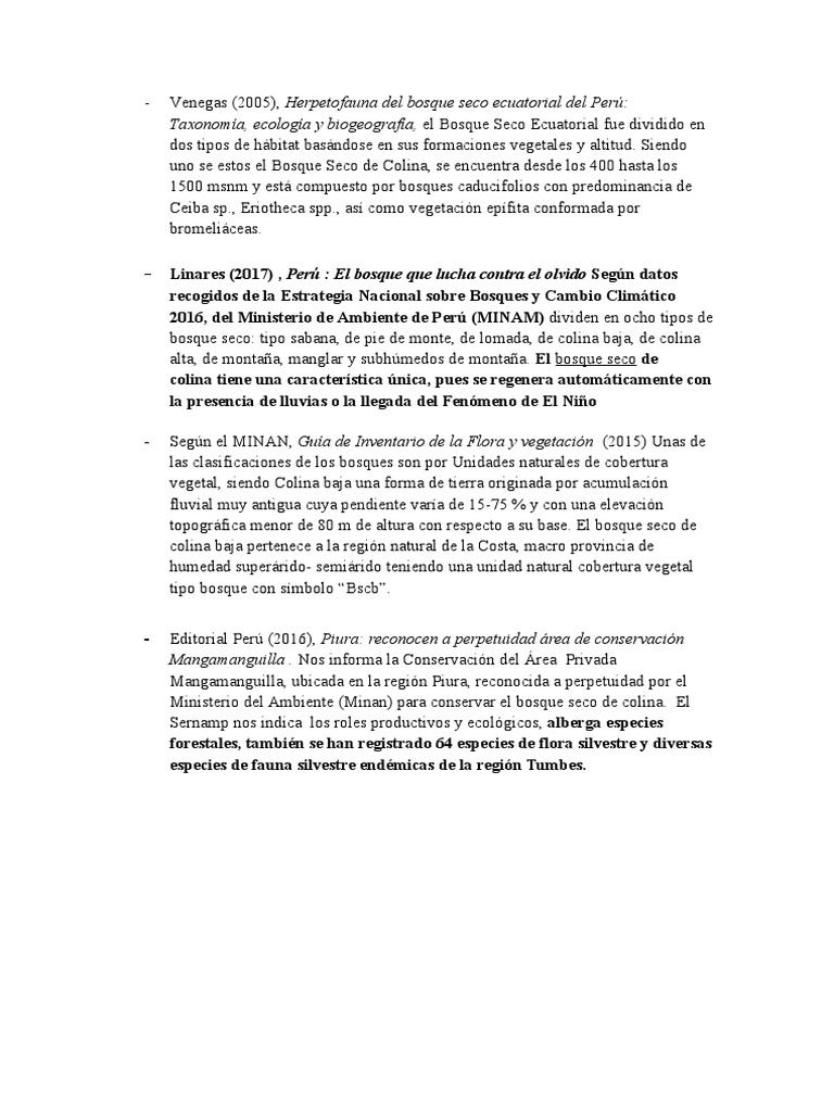 Bosque Seco de Colina Baja | PDF | Ciencias de la Tierra | Geografía Física