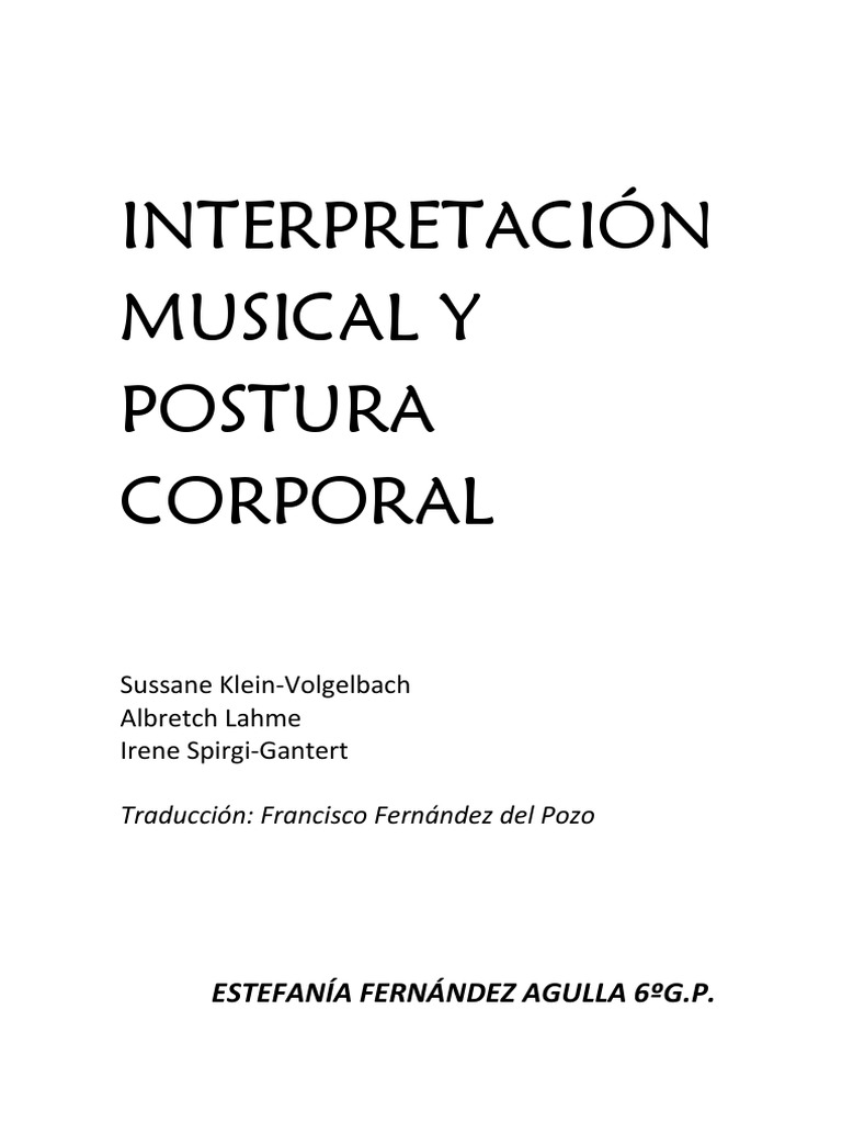 Interpretación Musical y Postura Corporal | PDF | Terapia física