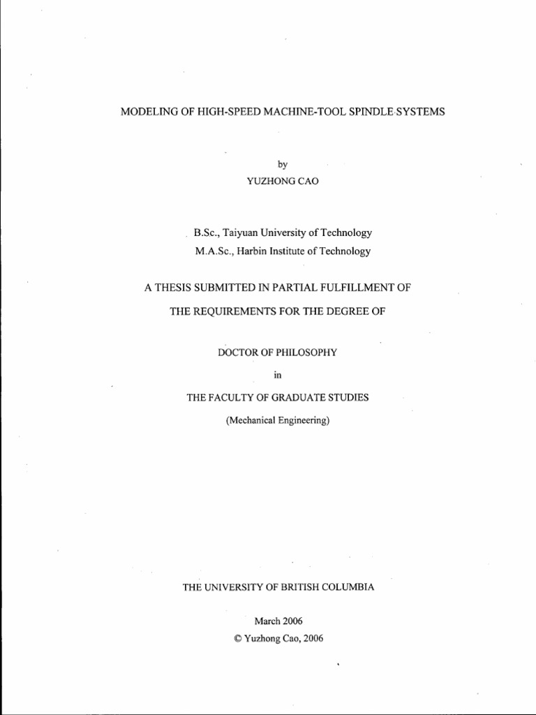 Machine-Tool Spindle System | PDF | Bearing (Mechanical) | Rotation ...