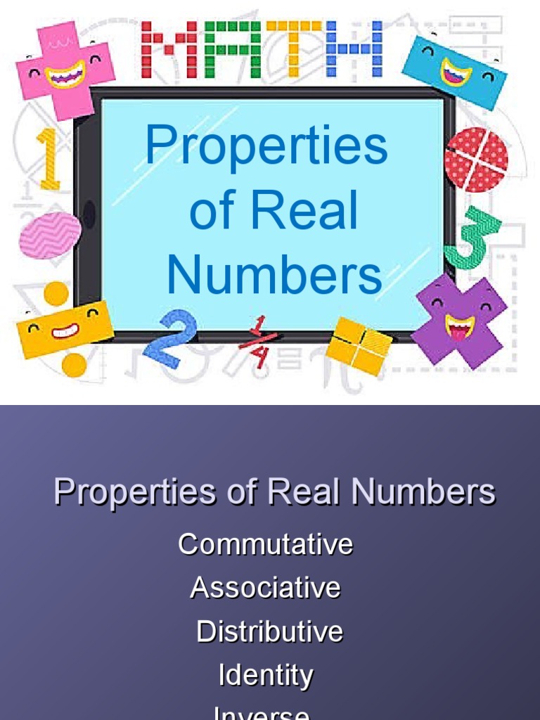 Properties of Real Numbers | PDF | Multiplication | Numbers