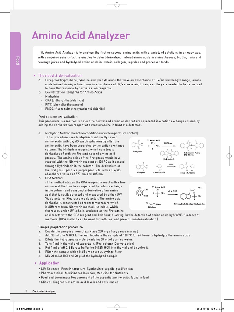 Amino Acid Analysis Guide | PDF | Amino Acid | Ultraviolet