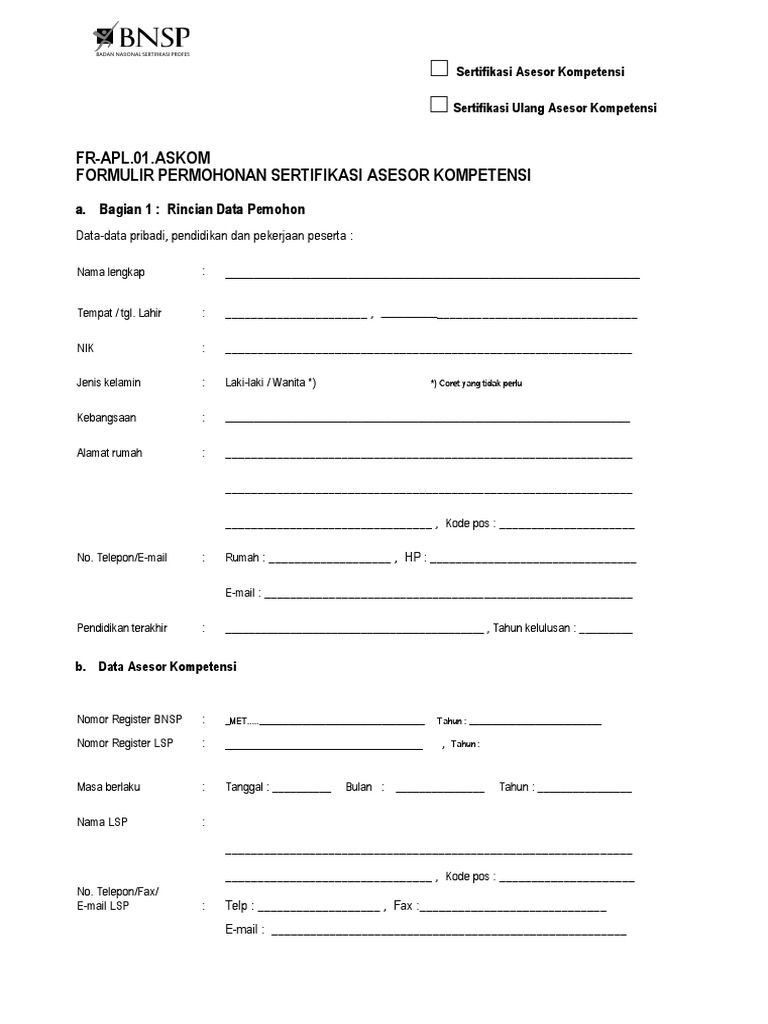 Form Aca RCC (Map Biru) | PDF