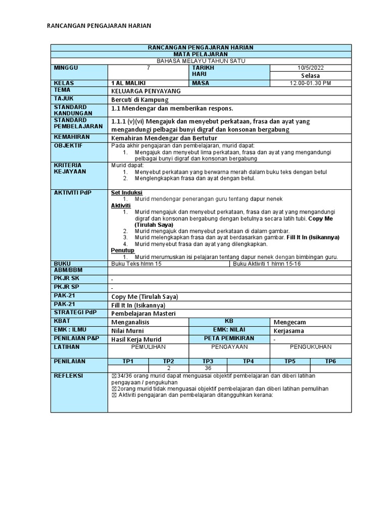 RPH Week 7 | PDF | Kajian Bahasa Asing