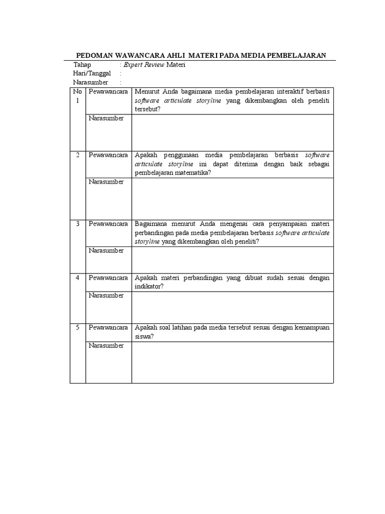 Lembar Validasi Ahli Materi | PDF | Karier & Perkembangan | Seni